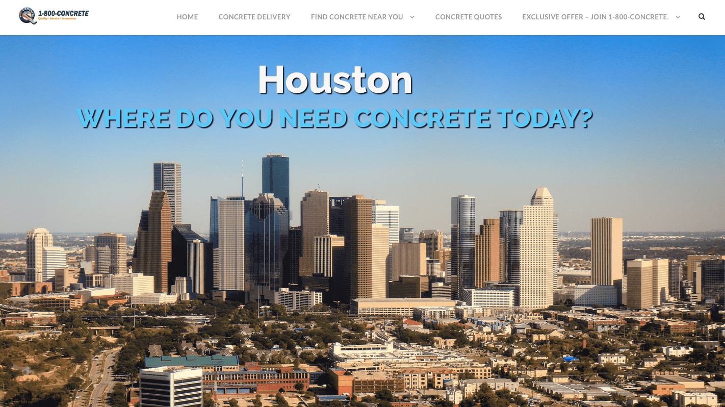 Concrete Houston Metro Delivery. Served up Fresh Daily